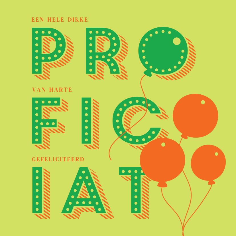 Felicitatiekaart dikke proficiat | Kaartje2go