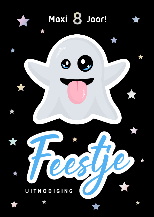 Uitnodiging kinderfeestje met spookje en | Kaartje2go