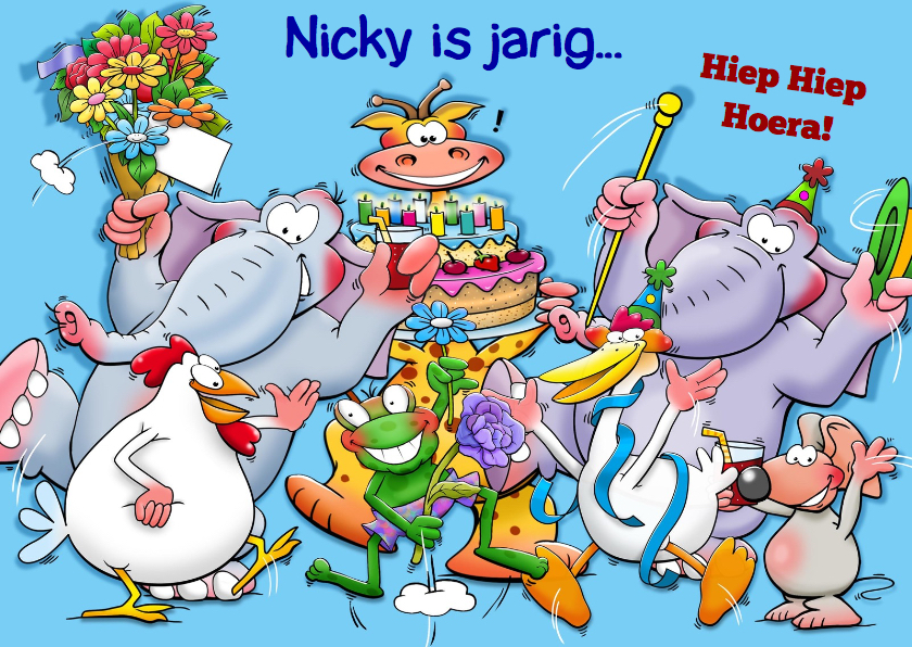 Leuke verjaardagskaart met grappige juichende | Kaartje2go Leuke verjaardagskaart met grappige juichende | Kaartje2go
